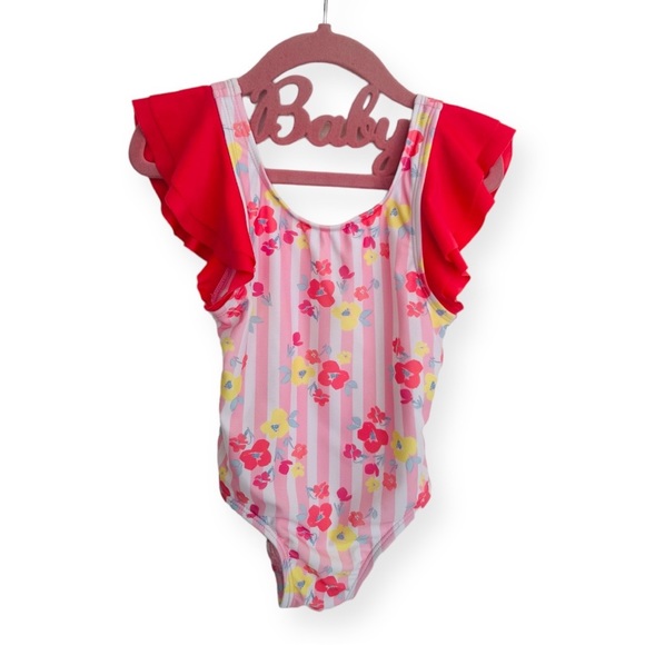 Floatimini | Swim | Floatimini Girls One Piece Swimsuit Floral Stripes ...